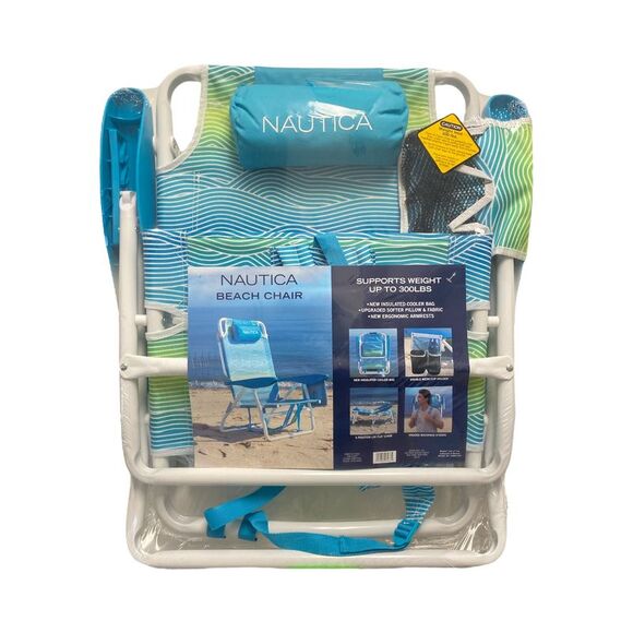 Nautica | Other | Wind Wave Nautica Beach Chair With Attached Cooler ...
